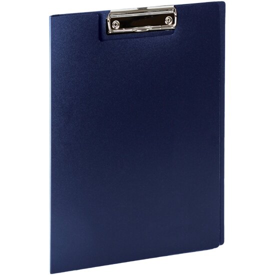 Папка-планшет Staff , А4 (310х230 мм), с прижимом и крышкой, пластик, синяя, 0,5 мм, 229220