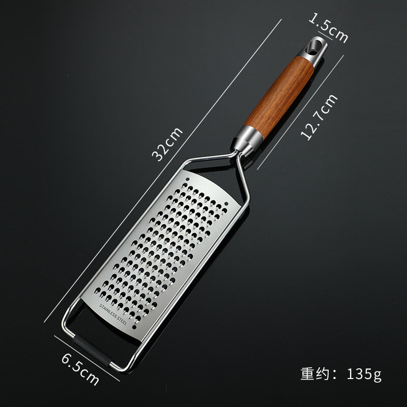 Терка из нержавеющей стали с деревянной ручкой для очистки цедры лимона, измельчения сыра, шоколада и овощей.