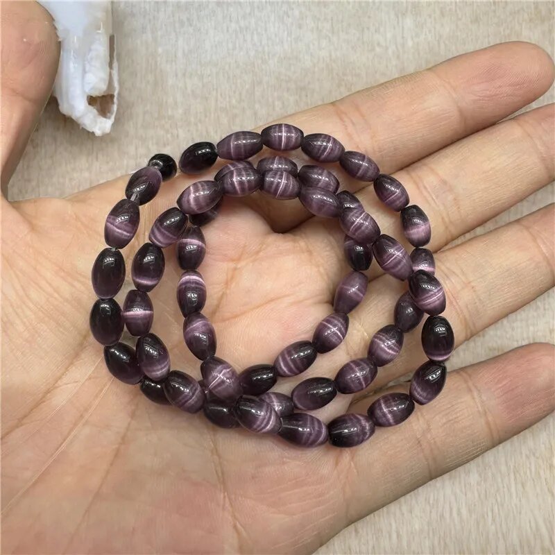 5*7 мм красочные рисовые бусины «кошачий глаз» из натурального камня, свободные бусины ручной работы для изготовления ювелирных изделий, браслет, ожерелье, аксессуары