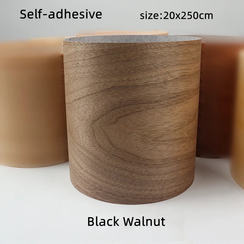 Самоклеящийся шпон из натурального дерева для мебели, ремонт дверей шкафа «сделай сам», мебельный шпон из орехового дерева Sapele 20*250 см (Ш * L) Black Walnut
