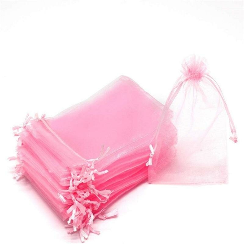 Сетчатые мешки для фруктов 100 шт, Розовый 17x23 см