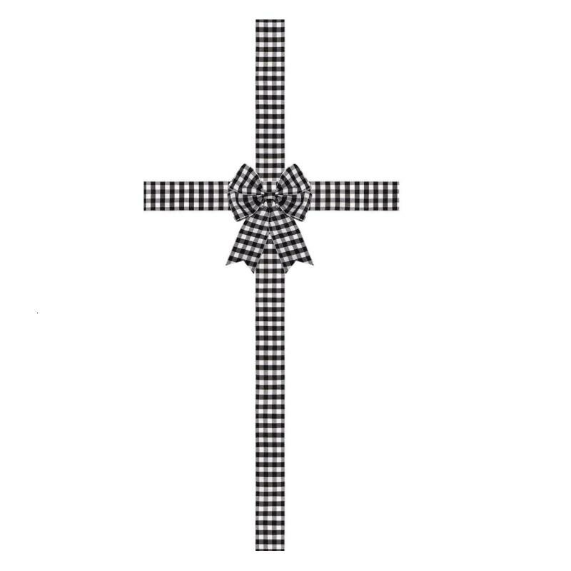 Бантик для украшения дверцы шкафа, черно-белый плай