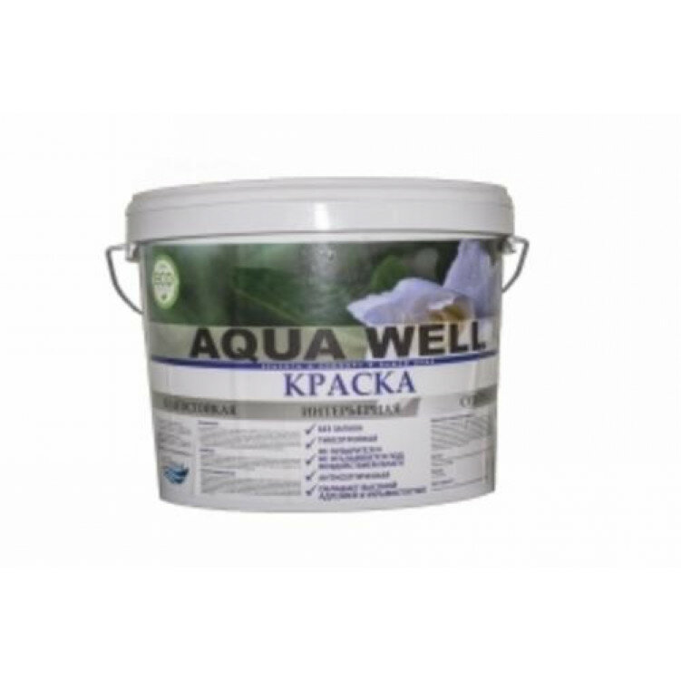 Краска акриловая интерьерная супербелая 1КГ БС аква