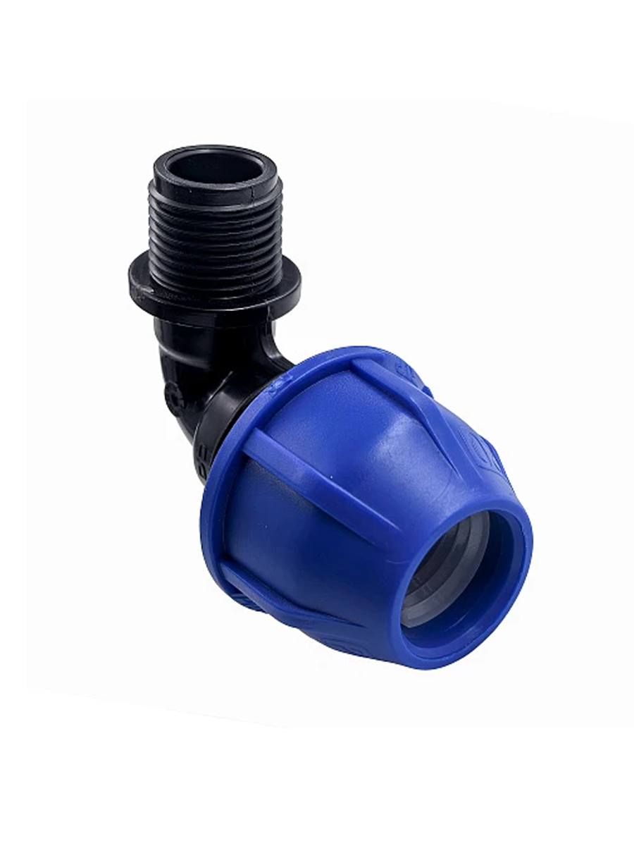 Отвод компрессионный для труб ПНД, НР 20x1/2", PN16 (11548 (RTP))