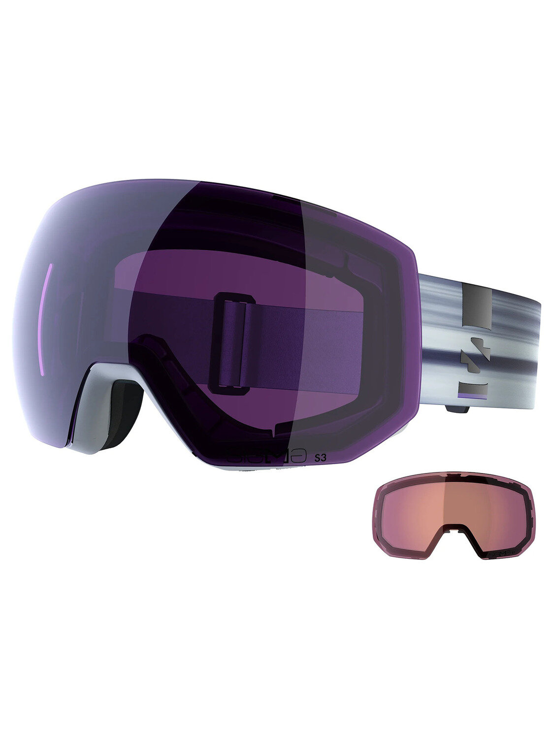 Горнолыжные очки Salomon Radium Pro Sigma Ice Flow Cat. 3+1 (с доп. линзой) 25/26 Серый, для мужчин