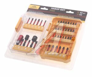 Набор бит и бит-головок 1/4" PH, PZ, SL, T(TX), HEX 42 предмета VERTEXTOOLS
