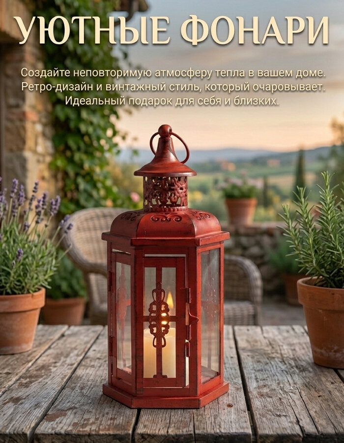 Подсвечник JHYDESIGN, металл, декоративный, для чайной свечи, Красный