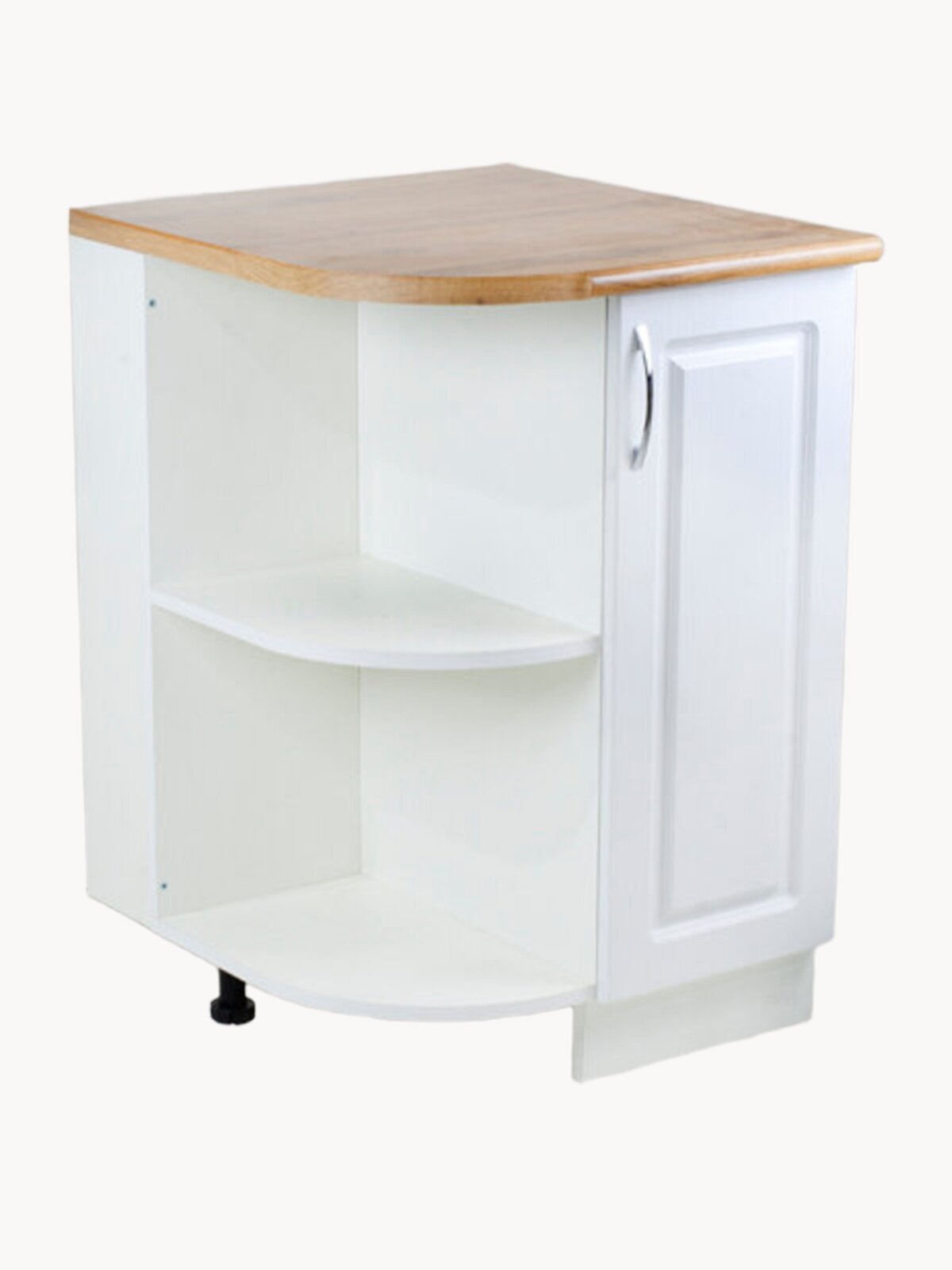 Кухонный гарнитур SANTREK Модуль напольный торцевой левый 600*550 ясень белый фасад МДФ столешница цвет дуб вотан