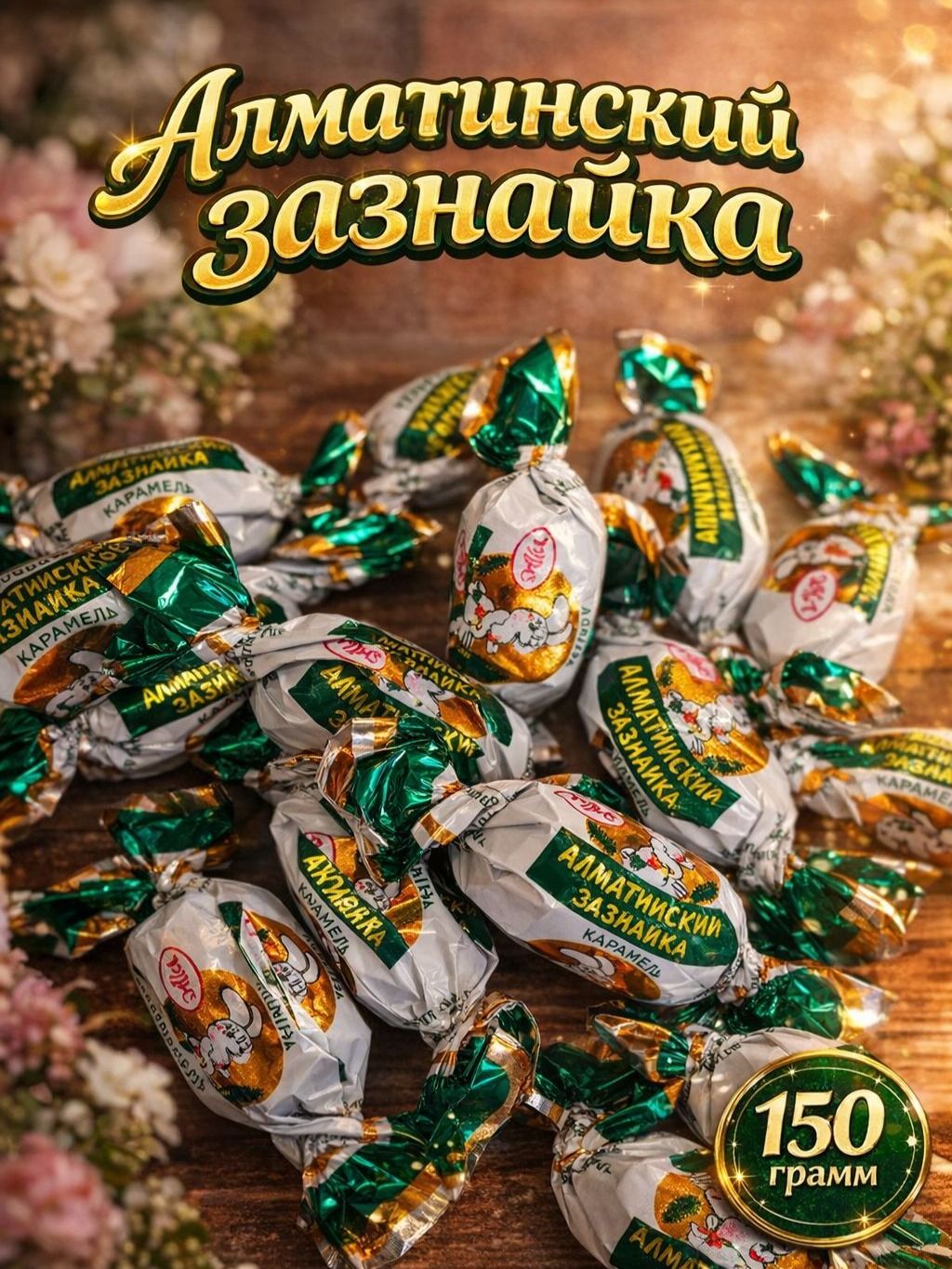 Конфеты Рахат Алматинский Зазнайка 150г. Карамель халвистая (Казахстан)