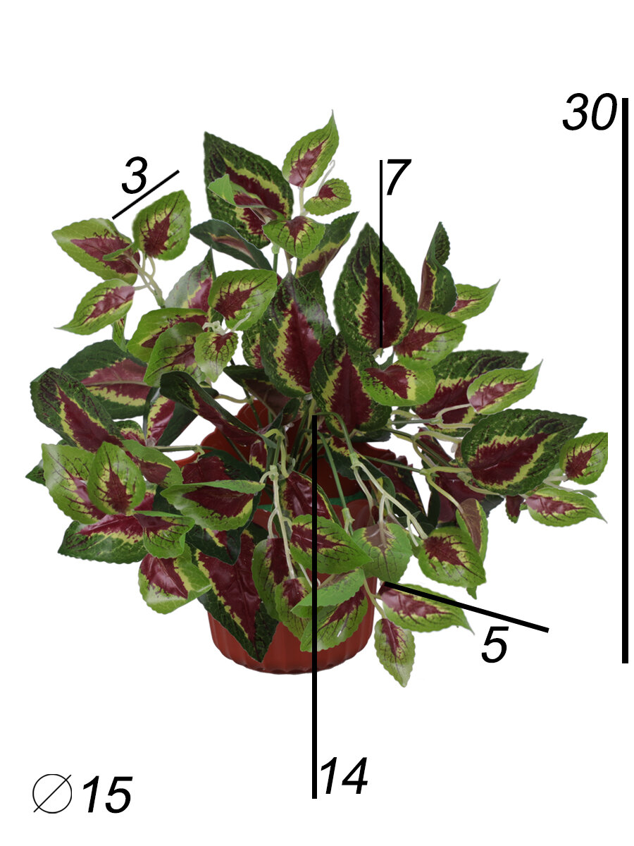 Искусственный Колеус в настенном кашпо от бренда Holodilova