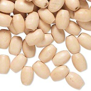 Бусина деревянная, 9х6мм, овальная, покрытая лаком, 5 грамм