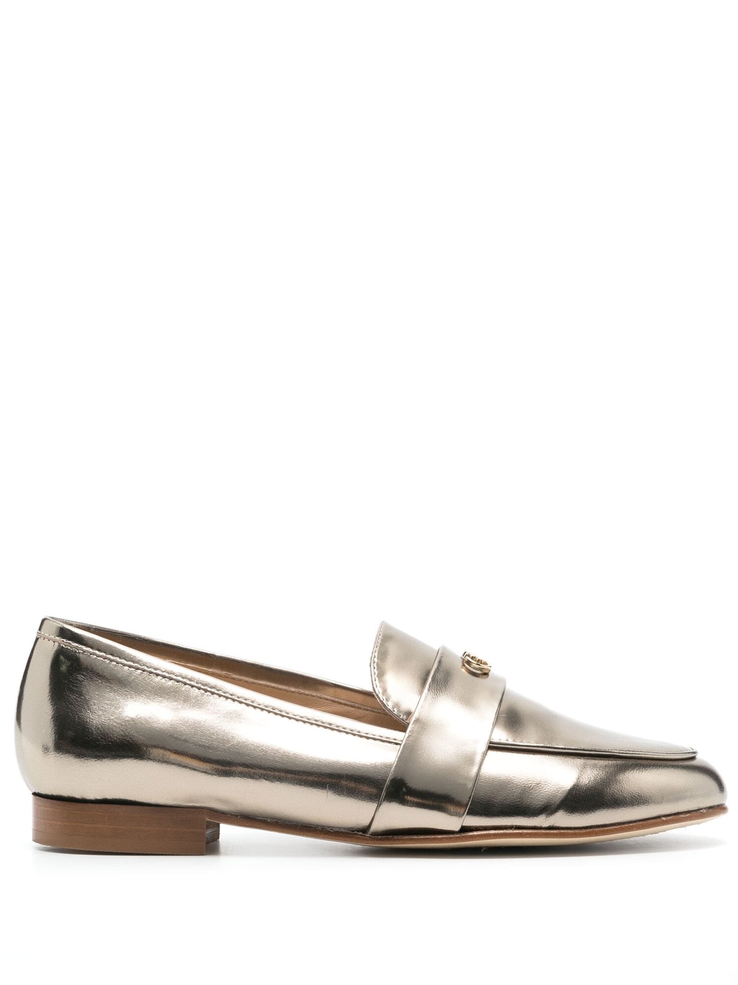 Лоферы Logo-plaque metallic loafers