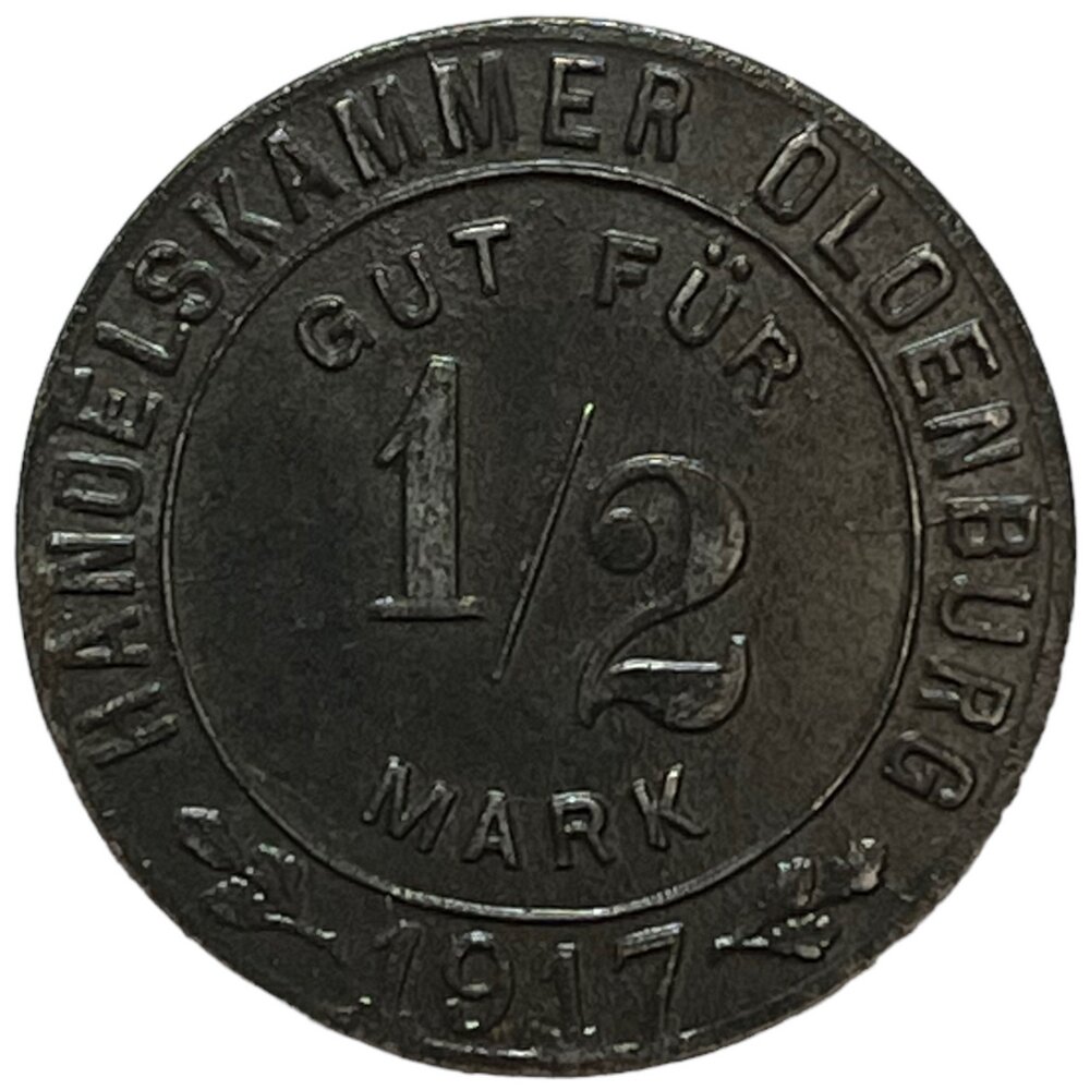 Германия (Германская Империя) Ольденбург 1/2 марки 1917 г.