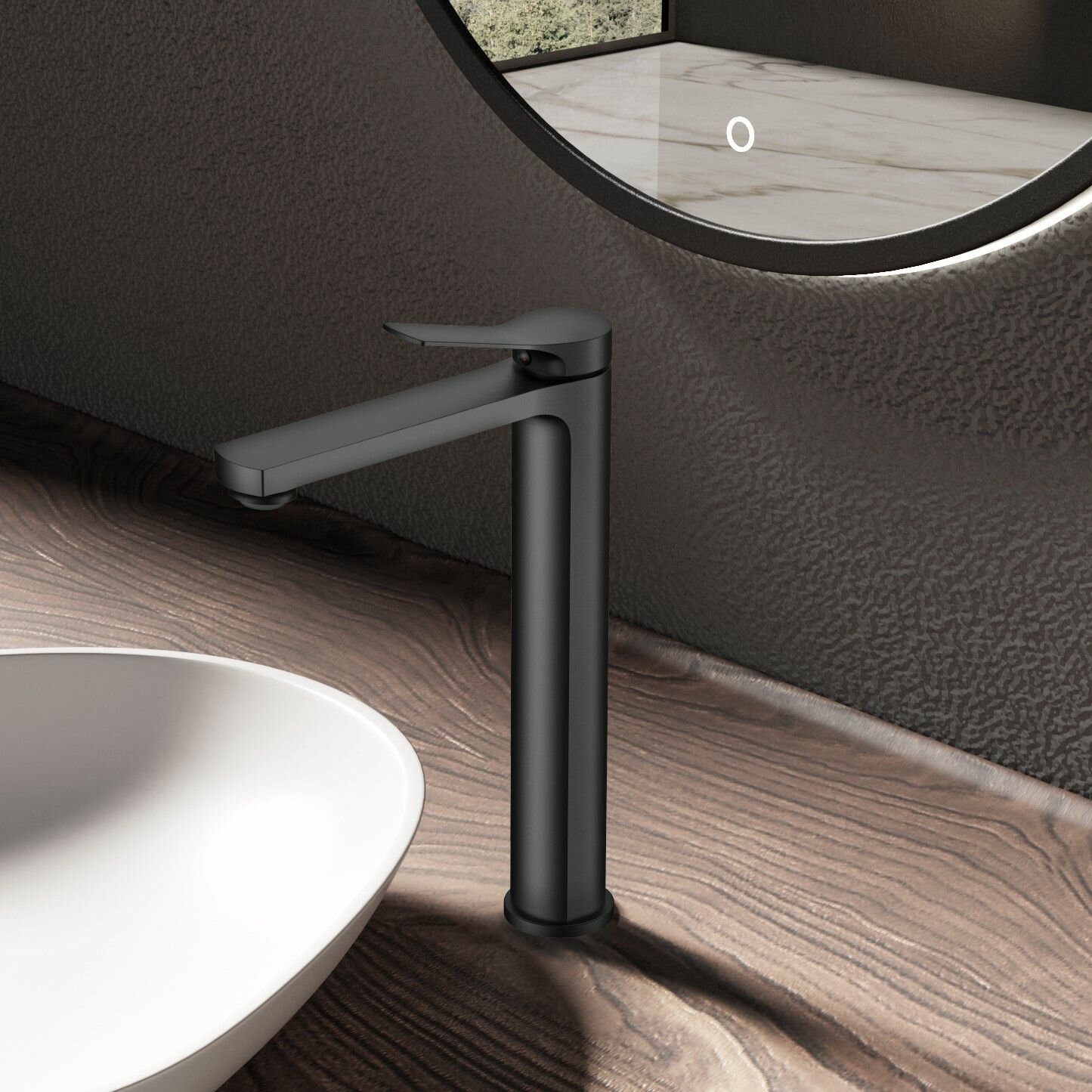 Смеситель для раковины Vincea Arco, черный матовый