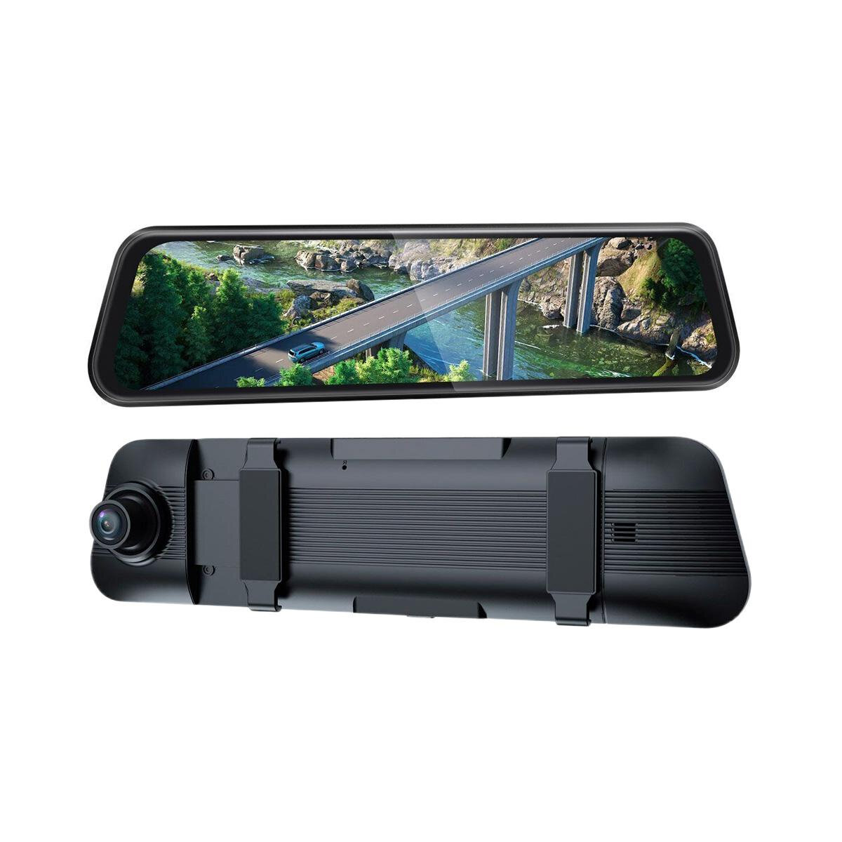 Автомобильный видеорегистратор-зеркало Эплютус DVR-D-90 (10") (Y14179RVD) с 2-я камерами, разрешение передней камеры - 4К, угол 170 гр.