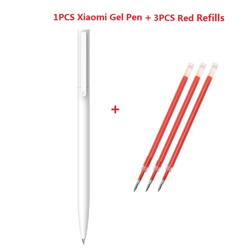Гелевая ручка Xiaomi Mijia Mi 0,5 мм Белый, 1pen 3Red Ink