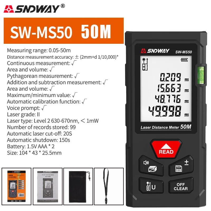 SNDWAY SW-MS50 Лазерный дальномер 50м