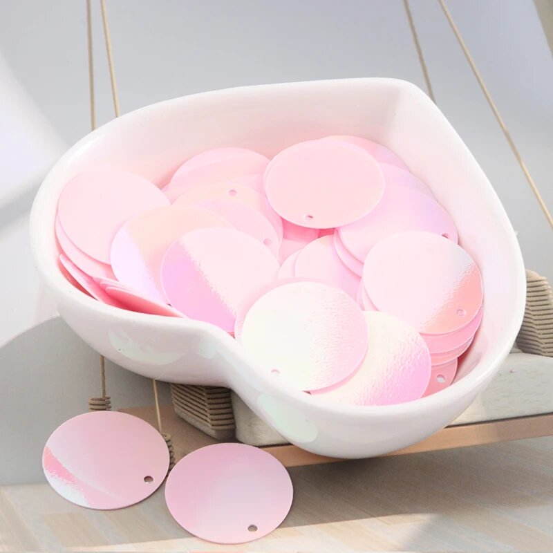 Блестки isequins круглые 6-30 мм Розовый, 15mm 10g 120pcs, AB Light Pink