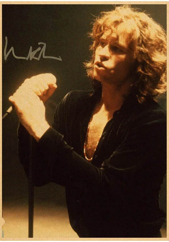 Плакат The Doors Jim Morrison, черный, 42x30 см
