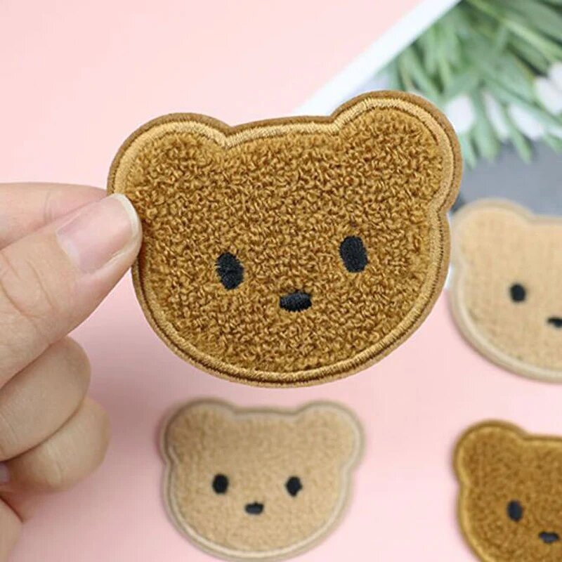 Набор из 10 нашивок HYZELY медведь коричневый бежевый Brown