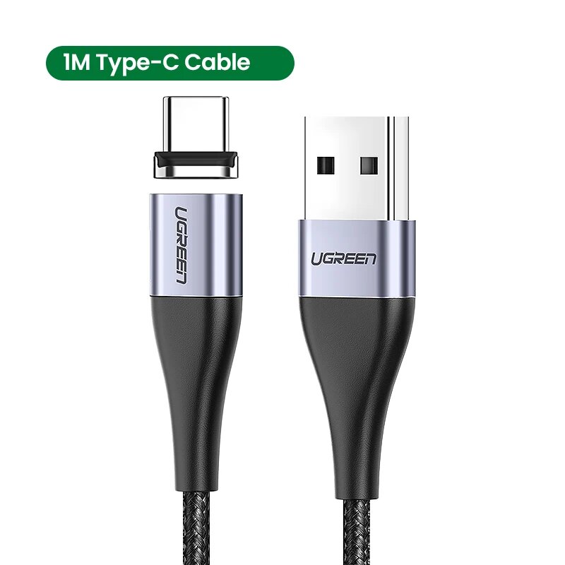 Ugreen Magnetic USB зарядка кабеля тип C Micro USB Телефон Магнит зарядное устройство Micro USB для шнура для мобильного телефона Xiaomi 3A Type-C Cable