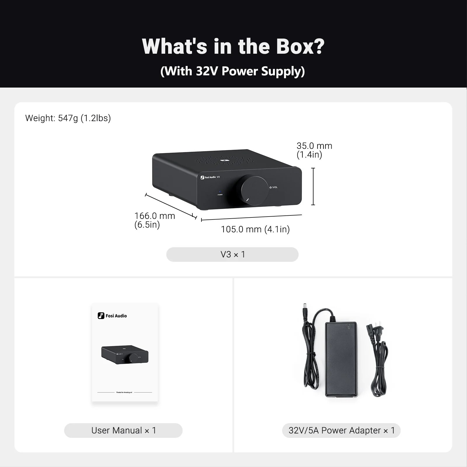 Fosi Audio V3 Мини-усилитель 300 Вт