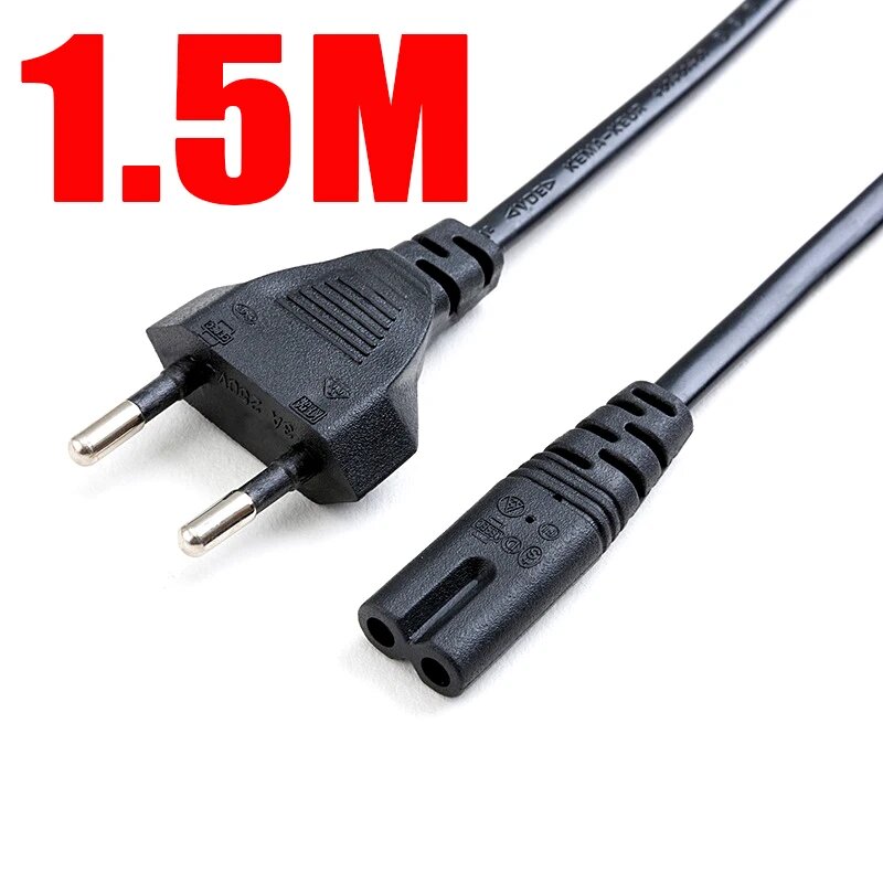 USBO удлинительный кабель 2-контактный 1,5 м/0,6 м белый/черный EU C7 Black 1.5M