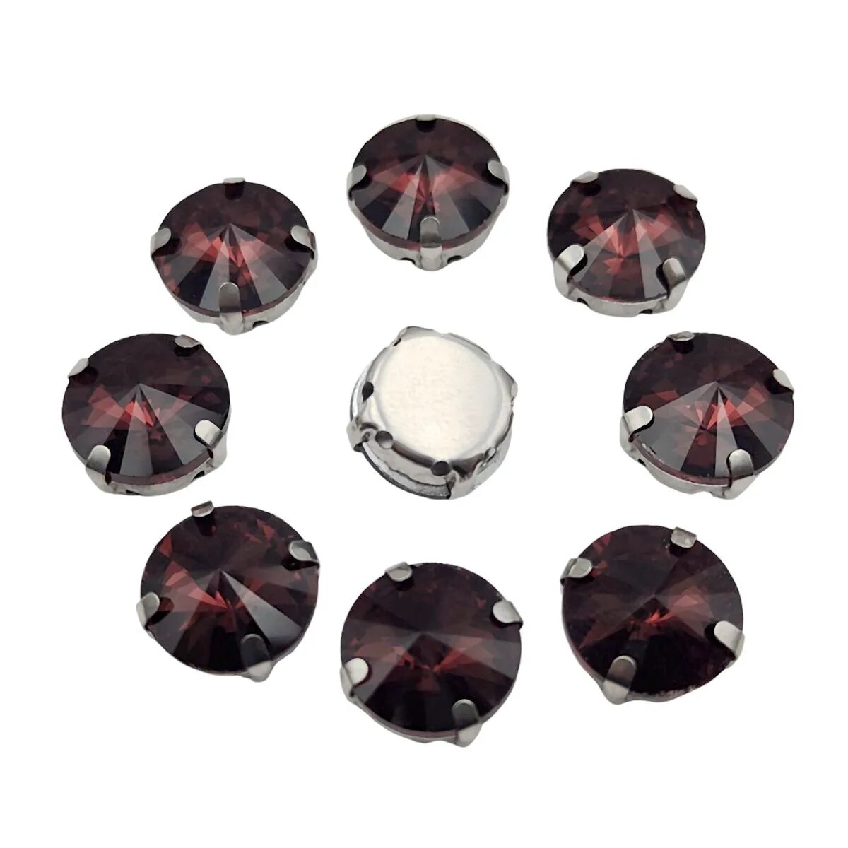 Стразы стеклянные Wine Red 12 мм (20 шт.)