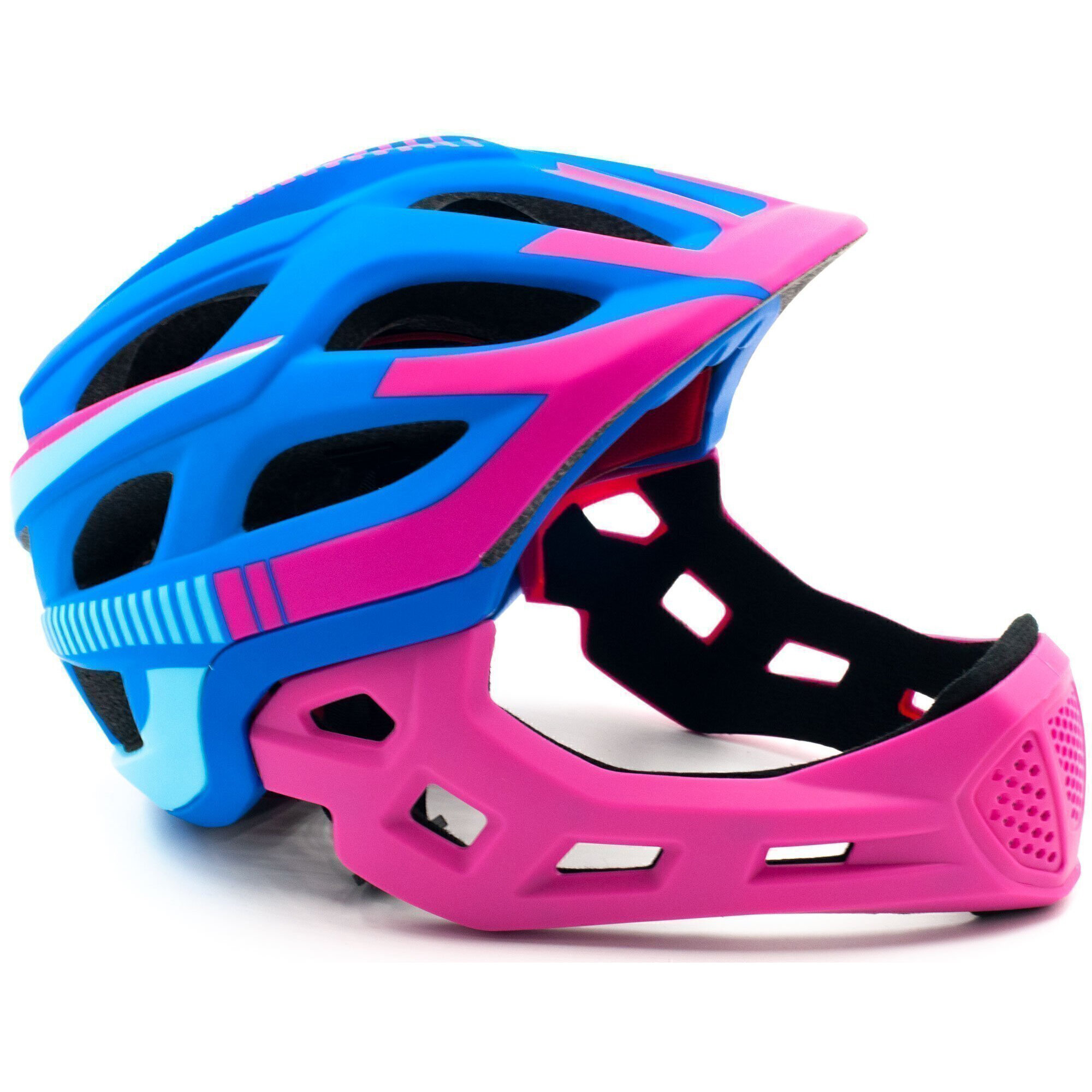 Защитный детский шлем для велосипеда/для роликов Sitis PNY49 Full-Face цвет синий, размер 52-55 cм