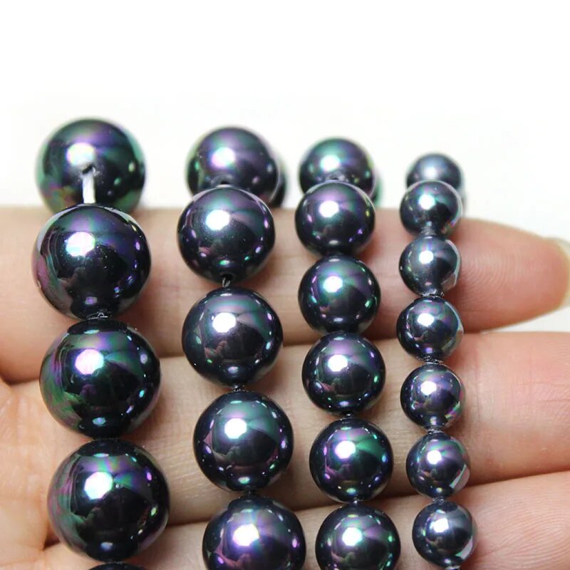 Черные жемчужные бусины Youth Cadence 6/8/10/12 мм 10mm approx 38beads