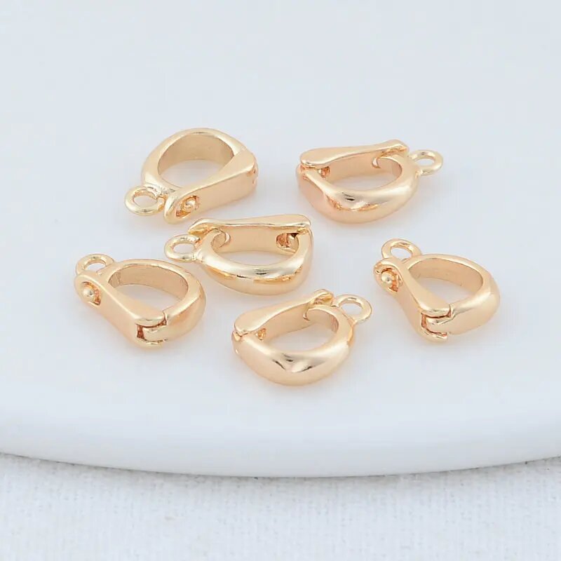 Застежки для ожерелий Florainer Tina из латуни с золотым покрытием 14 карат 4PCS, 14K Gold Color