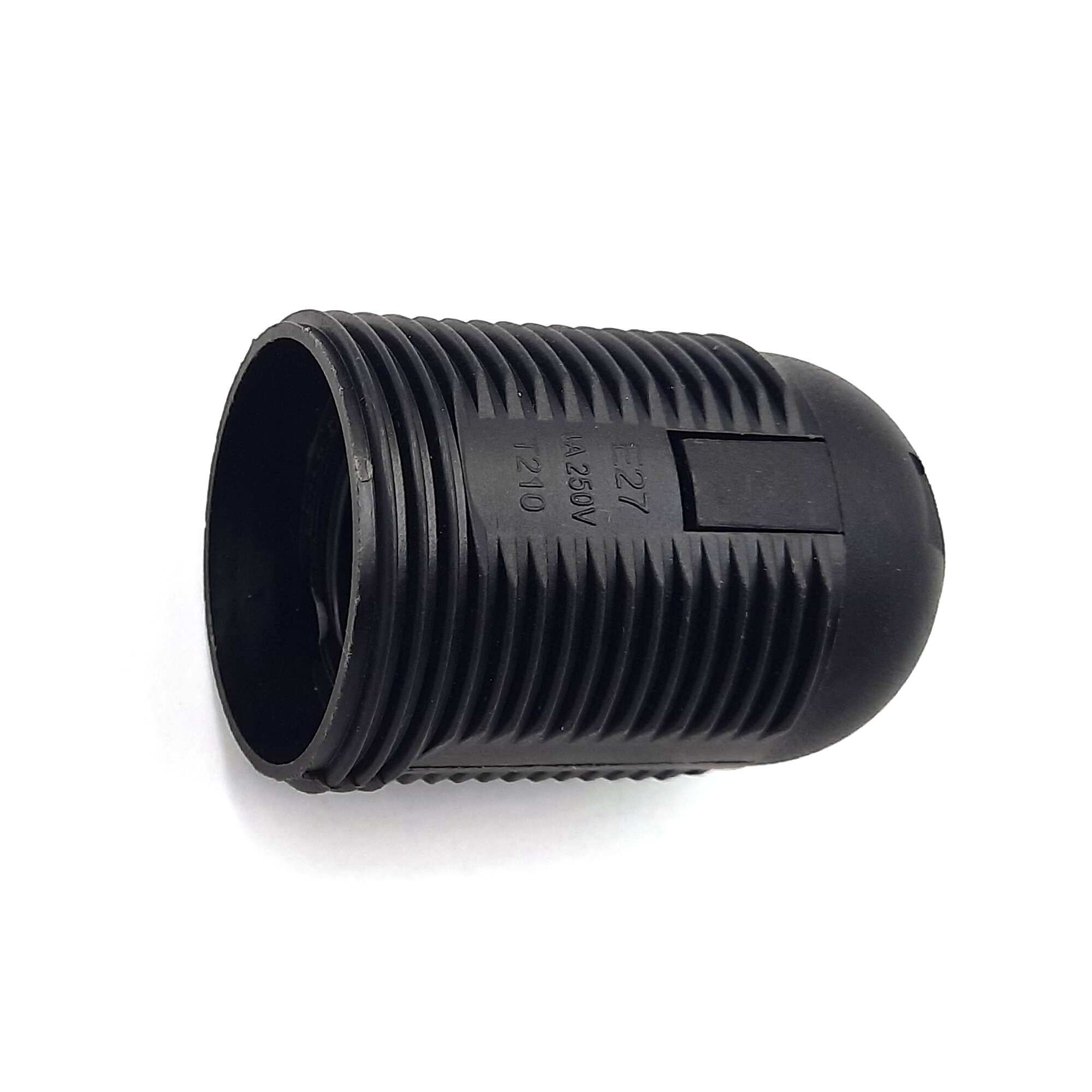 Патрон Е27, с резьбой, без кольца, 10 штук в упаковке, цвет черный