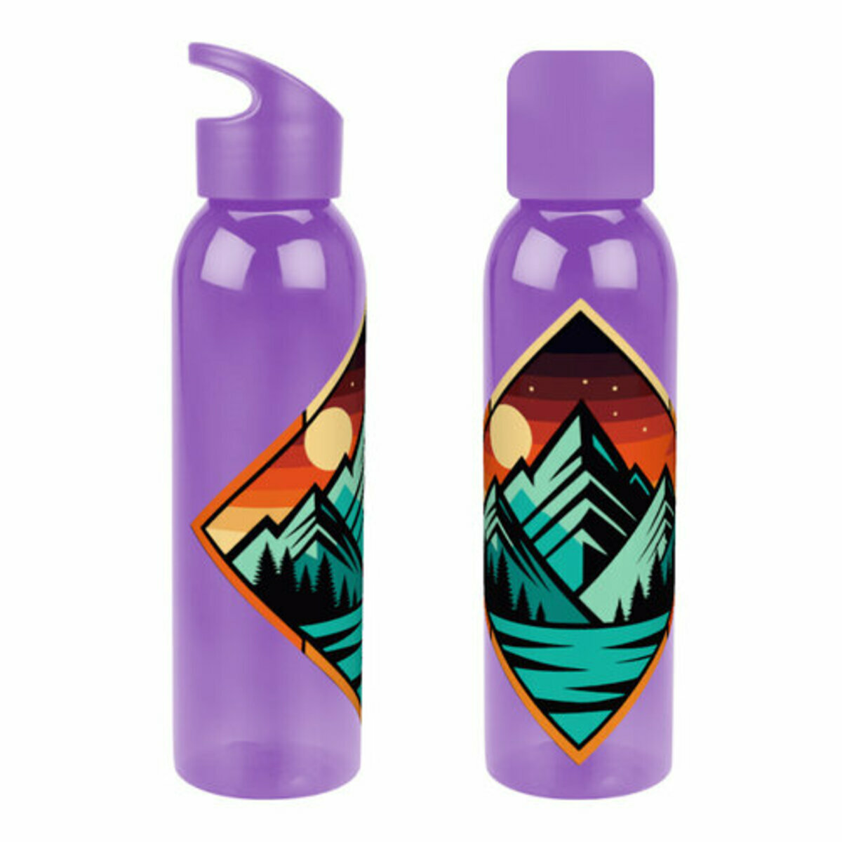 Бутылка для воды «Горы Геометрический принт» (фиолетовый)