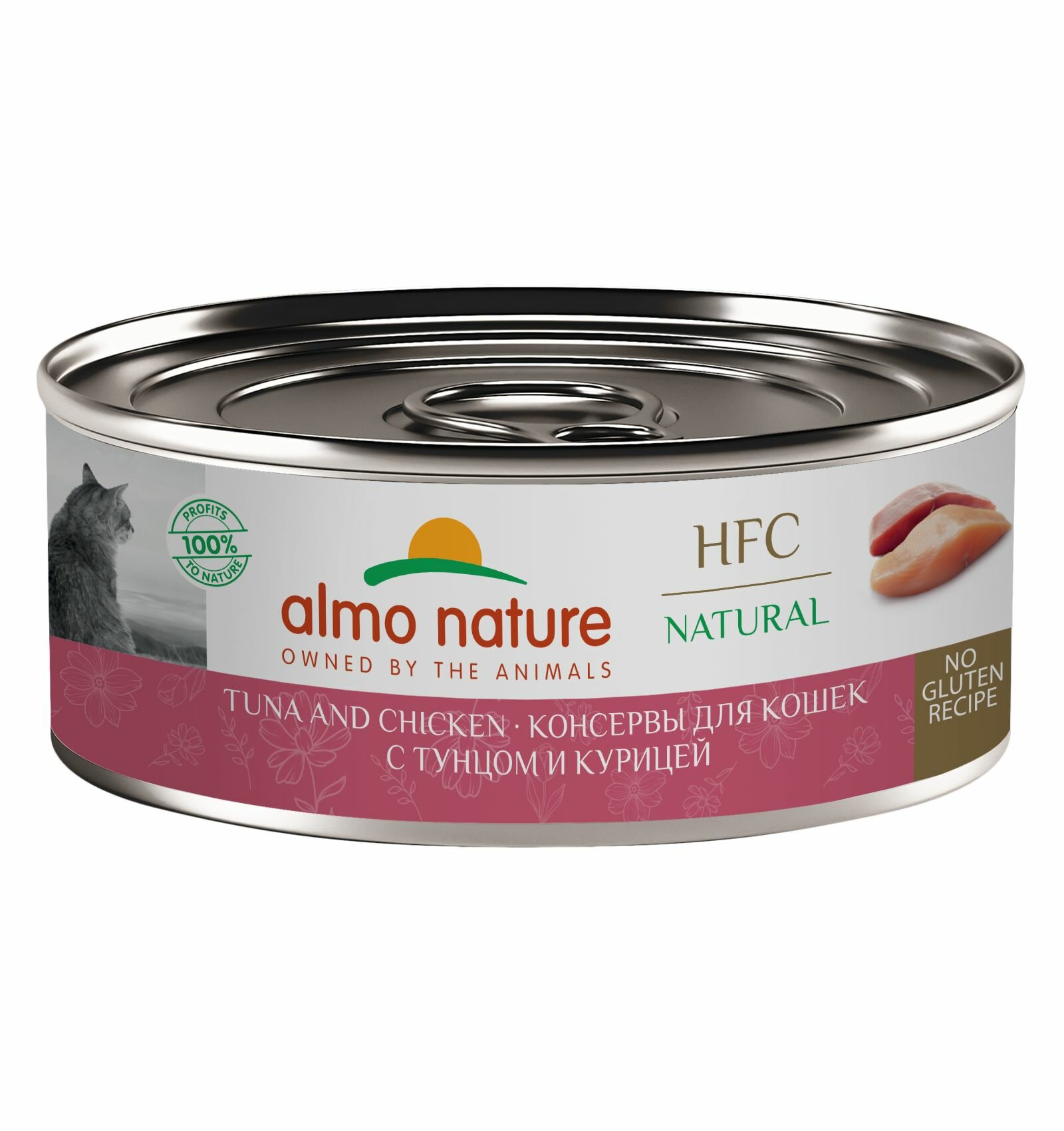 Almo Nature HFC Natural Tuna and Chicken Тунец и Курица для кошек и котят 6шт*100гр