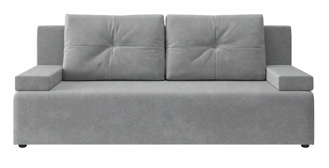 Диван-кровать Лиссабон, 200х90х90 см, велюр Bingo Gray, механизм Еврокнижка, прямой диван раскладной, с ящиком для белья. Гарантия 12 месяцев