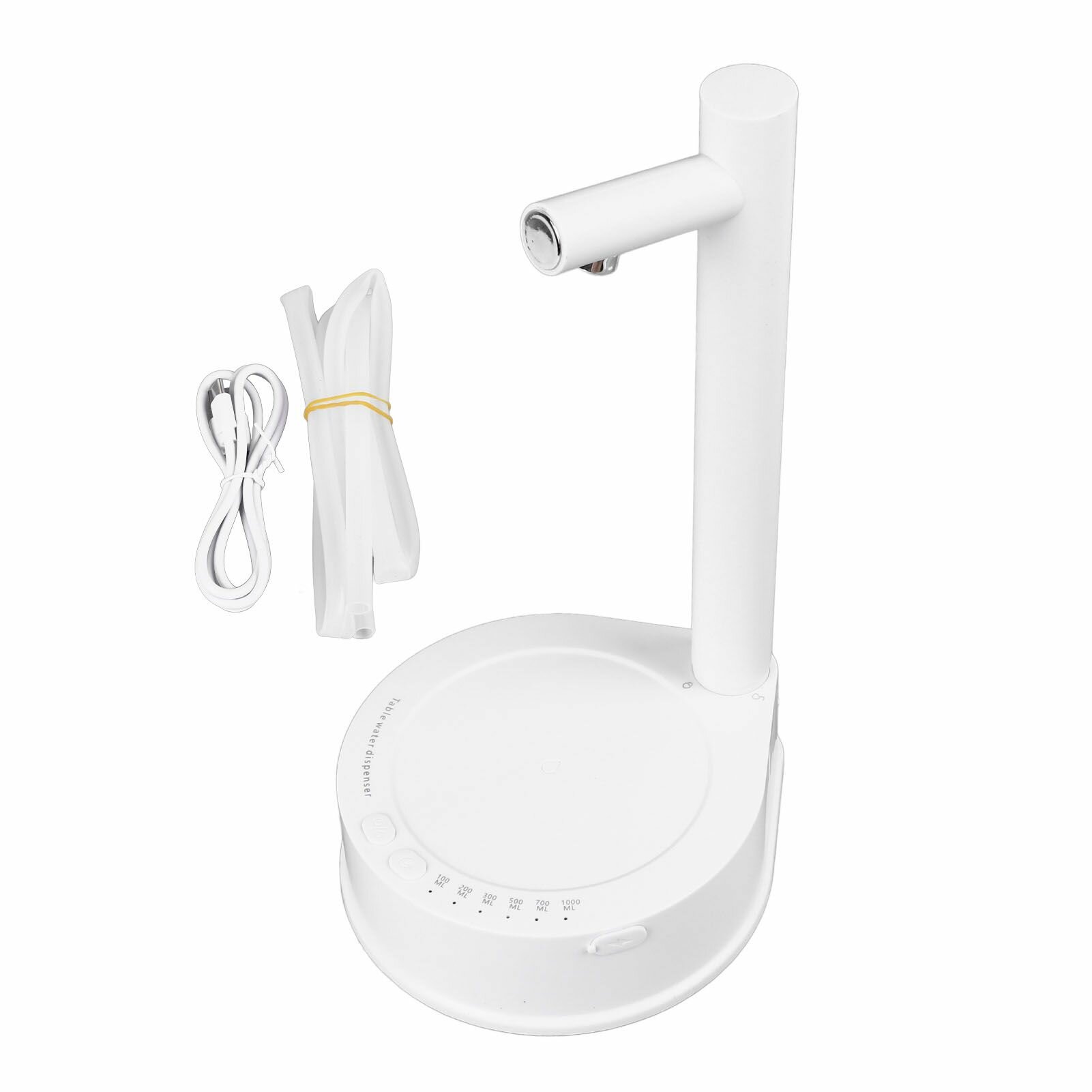 Портативный белый настольный диспенсер для бутылок с водой, 6-уровневый насос, съемная зарядка типа C, 120 см для прикроватного использования