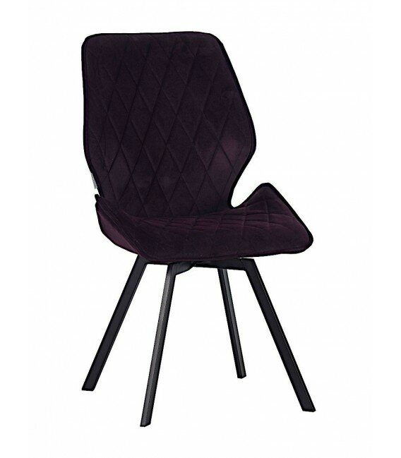 DC233 Стул мягкий поворотный 360, БРУСНИЧНЫЙM420-26 велюр, каркас металл, черный квадрат