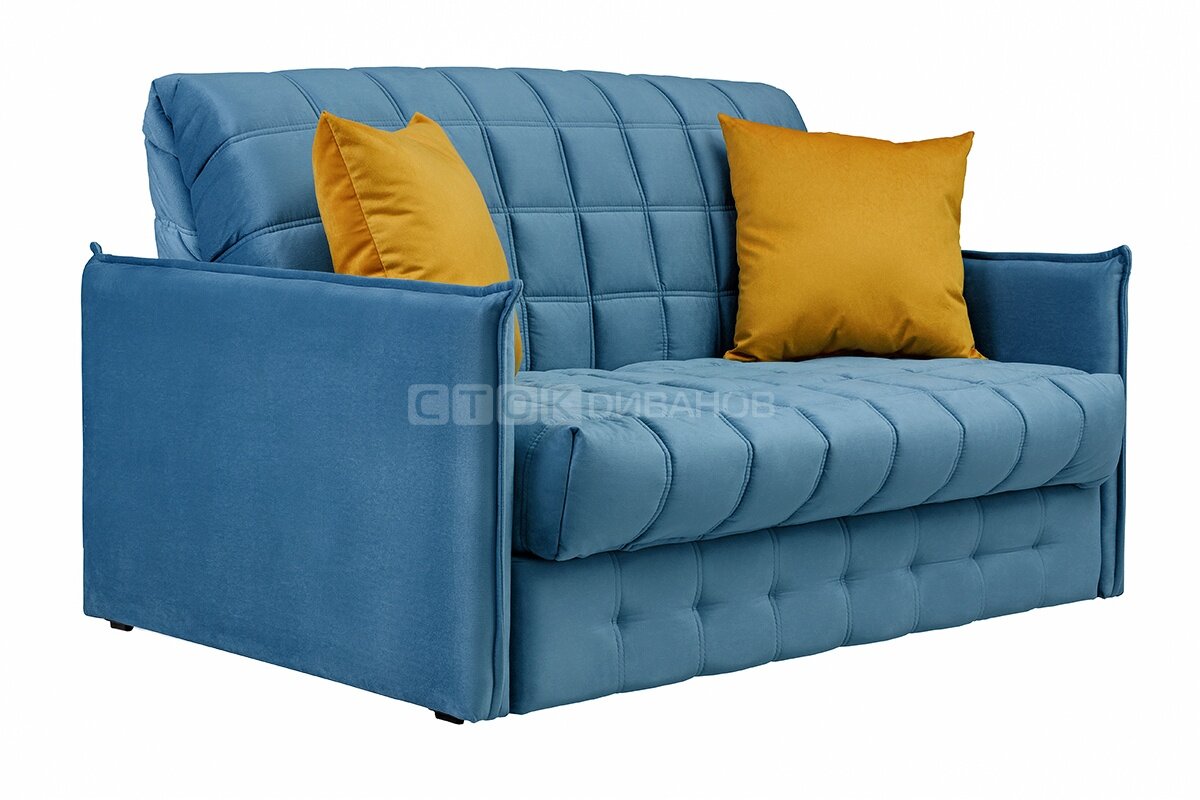 Диван Сток Диванов Монро Blue синий 137 см, механизм аккордеон на металлокаркасе