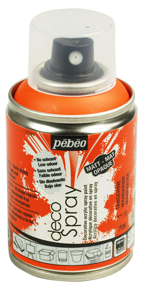 Краска на водной основе Pebeo decoSpray, (аэрозоль), 100 мл, мандариновый