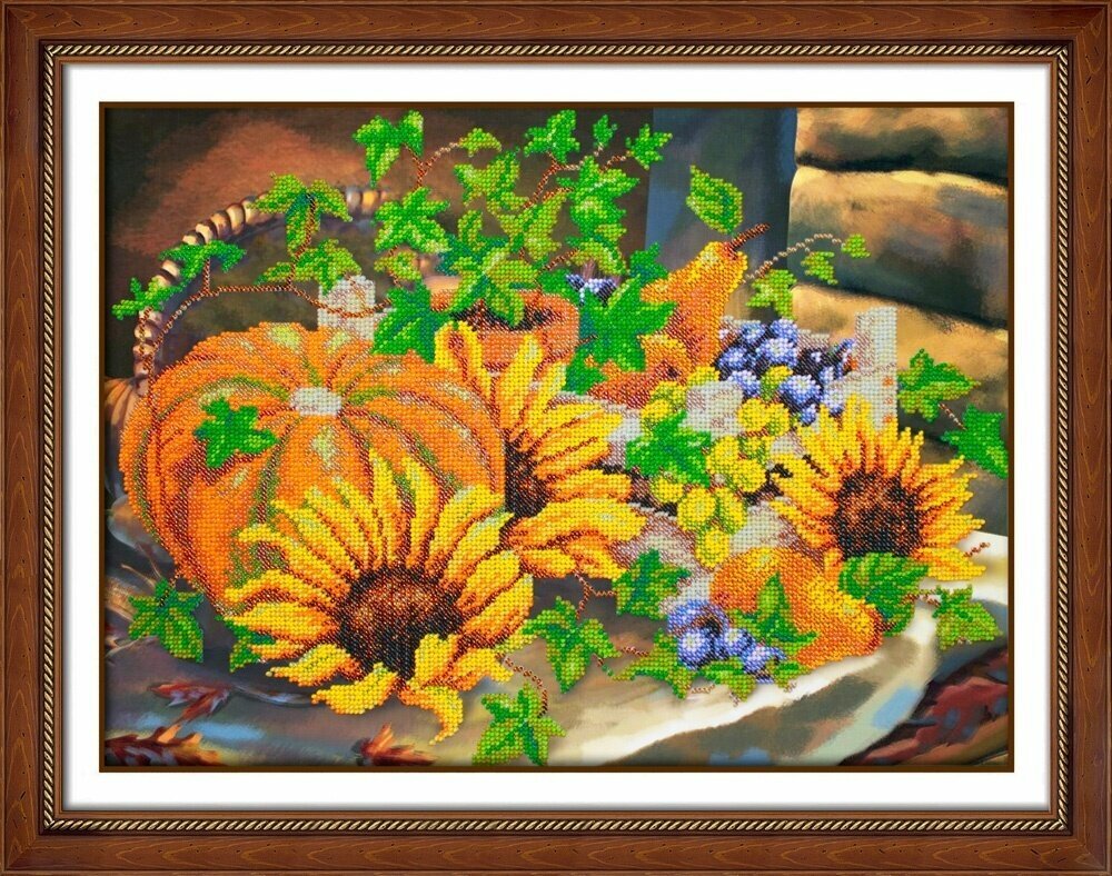 Вышивка бисером Паутинка Натюрморт с тыквами, 40х29 см (ПАУ. Б-1265)