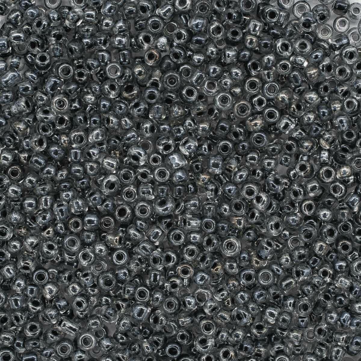 Бисер Astra&Craft Стекло, 11/0, 2210, серый, прозрачный, с цветным центром, глянцевый, 10х20 г