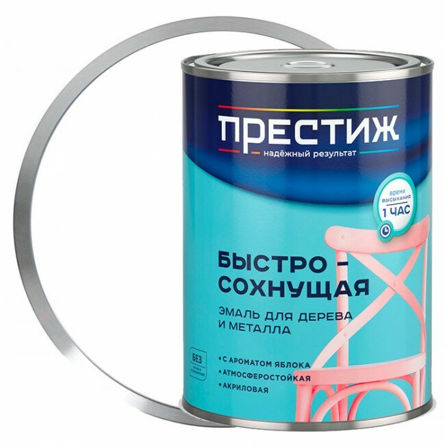 Эмаль акриловая унив. 0,9кг белая п/глянец (ар. яблока) престиж //131748