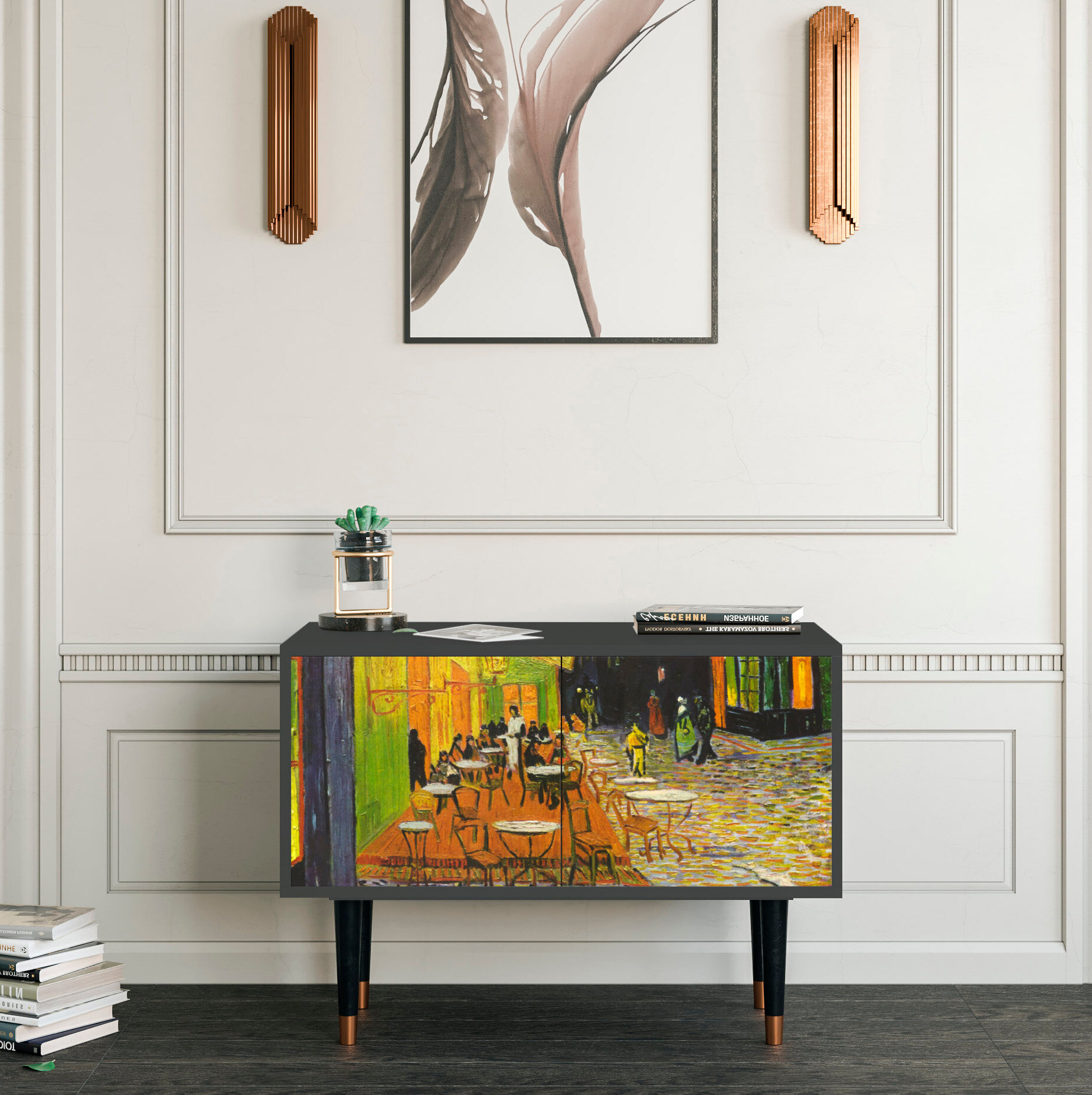 Комод - STORYZ - S1 Café Terrace at Night by Vincent van Gogh, Размер - 94 x 69 x 48 см, Цвет корпуса - , Антрацит