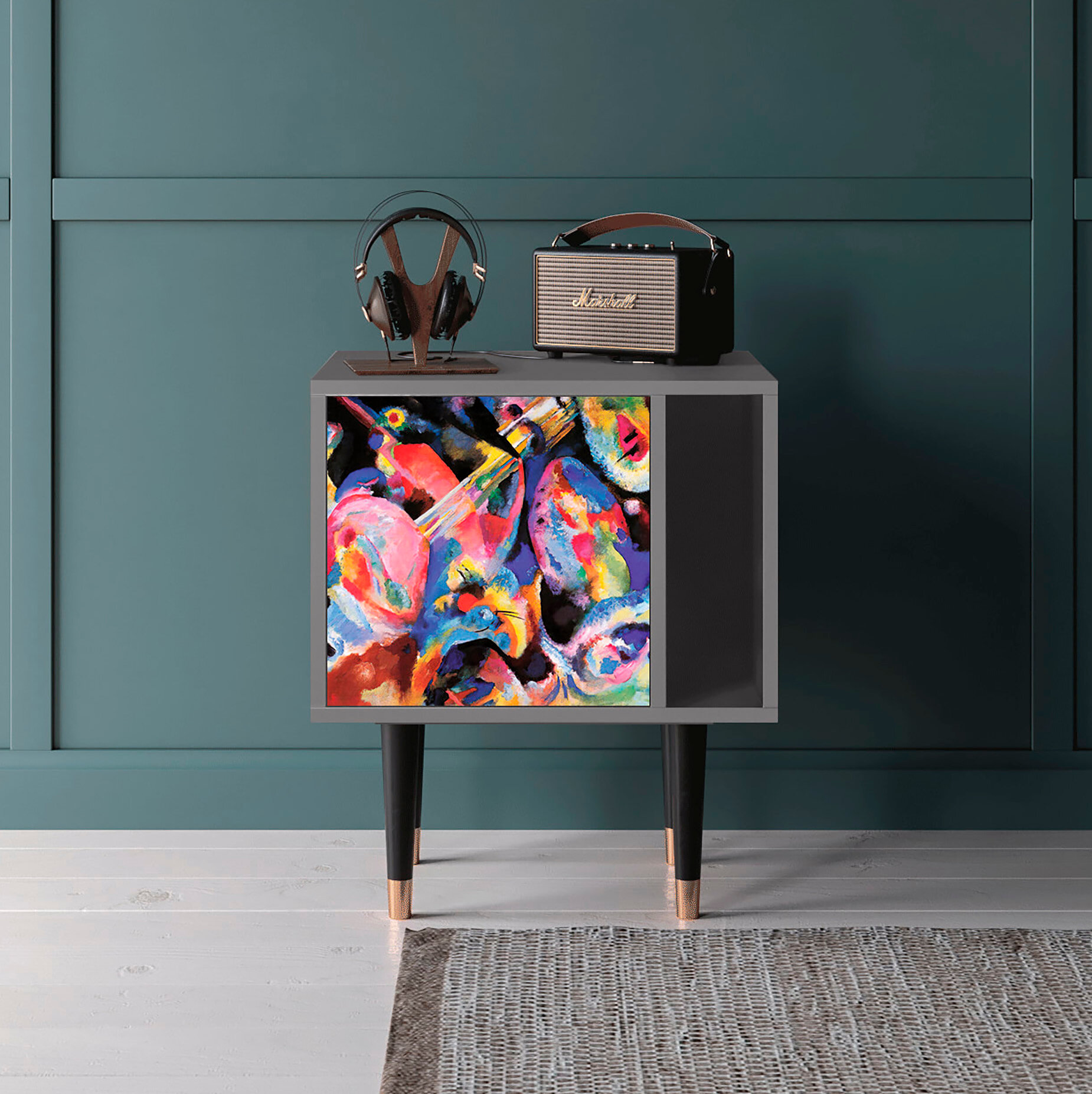 Прикроватная тумба - STORYZ - S2 Kandinsky, Размер - 58 x 69 x 48 см, Цвет - Серый