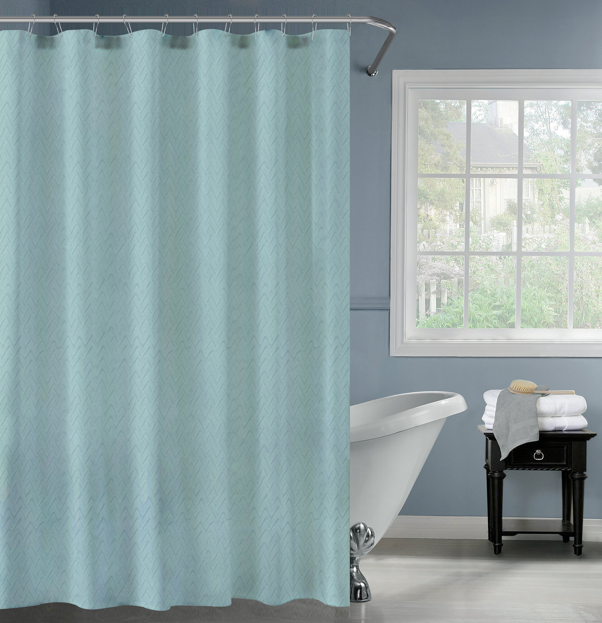 Штора для ванной Swensa Istra 180x180 см полиэстер цвет бирюзовый