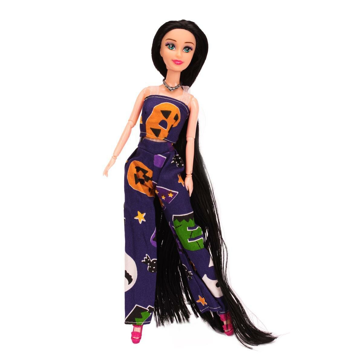 Кукла модельная с подвижными суставами, 30 см, яркий комбинезон, текстиль и ПВХ, реалистичные черты