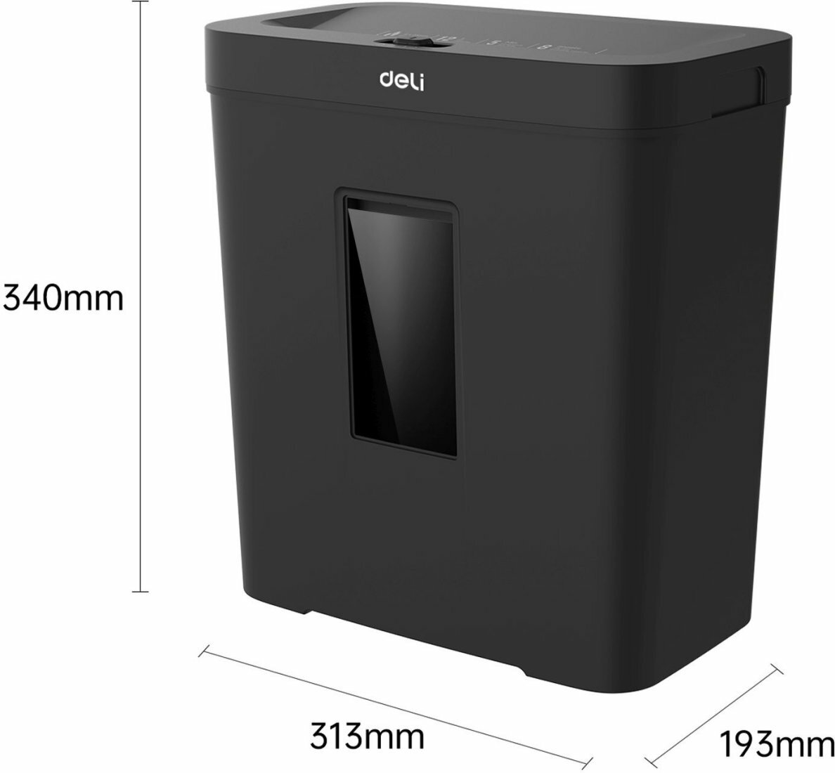 Уничтожитель бумаги (шредер) Cactus Deli ET021 черный с автоподачей (секр. P-4) фрагменты 8лист. 12лтр.