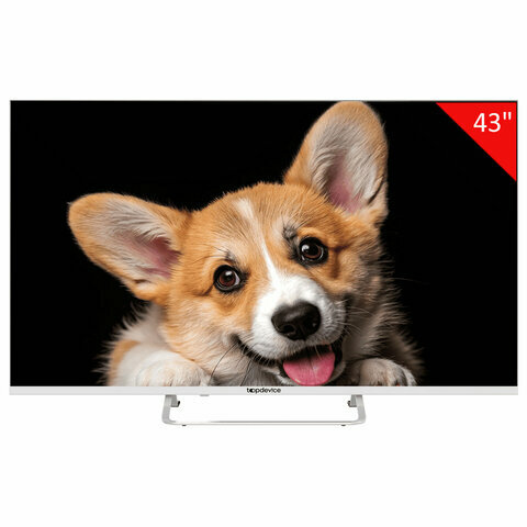 Телевизор TOPDEVICE TDTV43CS03U_WE, 43' (109 см), 3840x2160, 4K, 16:9 SmartTV, Wi-Fi, Bluetooth, белый