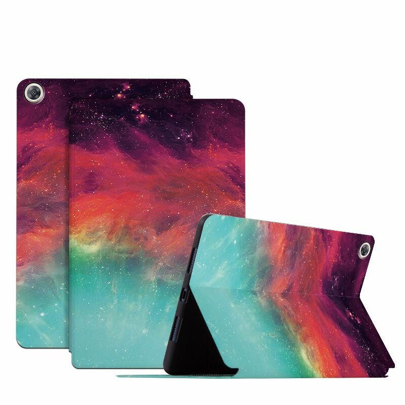 Чехол MyPads для планшетного компьютера Huawei MediaPad M5 10.8 CMR-AL09, W09/ M5 Pro 10.8 CMR-AL19, W19, защитный, с рисунком звездного неба, красный