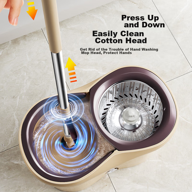 Baijiahao Shi 360° Rotating Mop Household One-Drag Clean Hands-Free 2024 Lazy Man Spin Dry Bucket Floor Mop Absorbent Mop Head Cleaning Tool